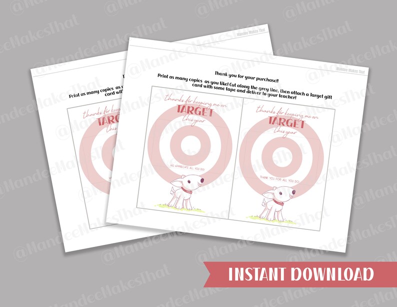 Teacher Thank You Card Teacher Appreciation Target Card Target Thank ...