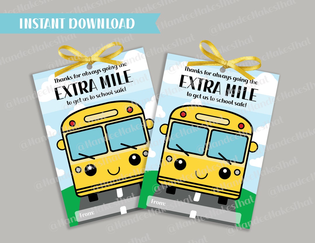 Adorable Bus Driver Appreciation Gift - Bus Driver Thank You Card ...