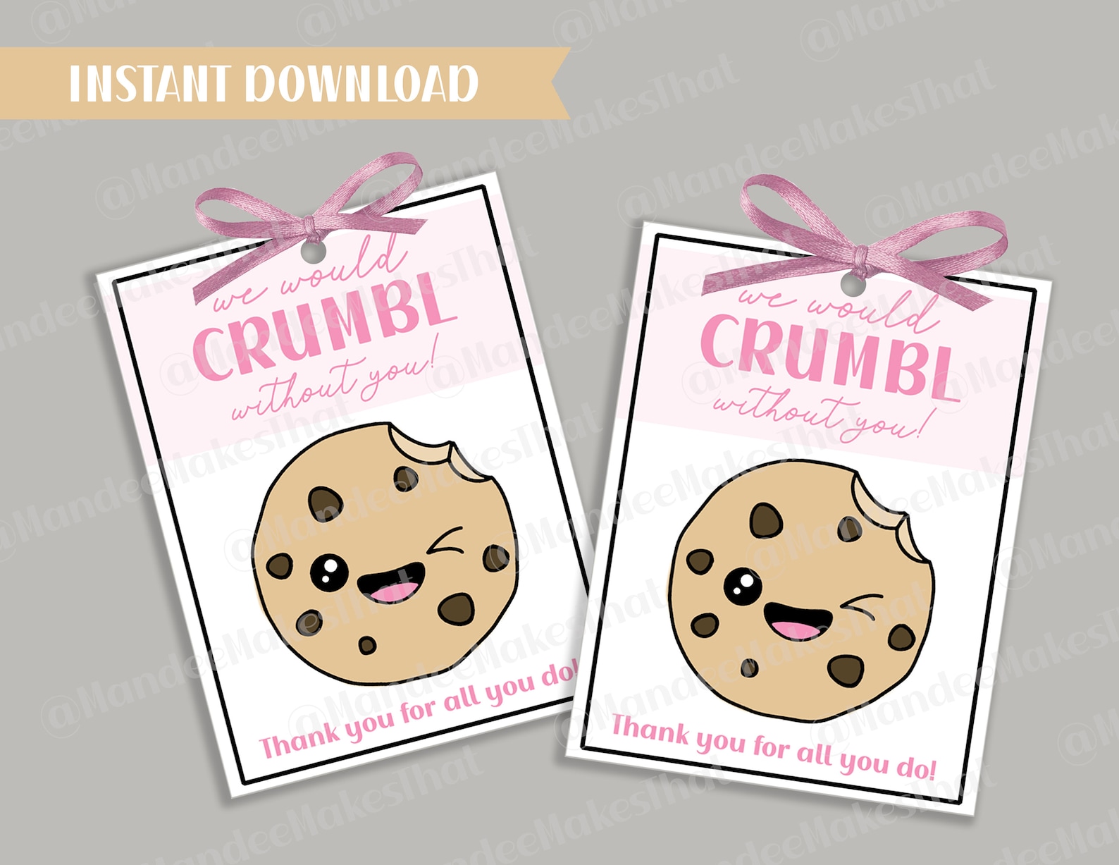 Teacher Appreciation Gift - Printable Cookie Tags - Teacher ...