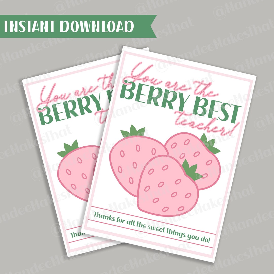 Berry Best Teacher Appreciation Gift Printable Gift Tags Teacher ...