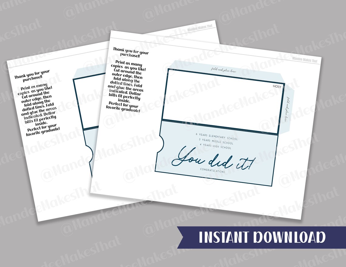 Graduation Money Envelope | Graduation Printable Card | Printable ...