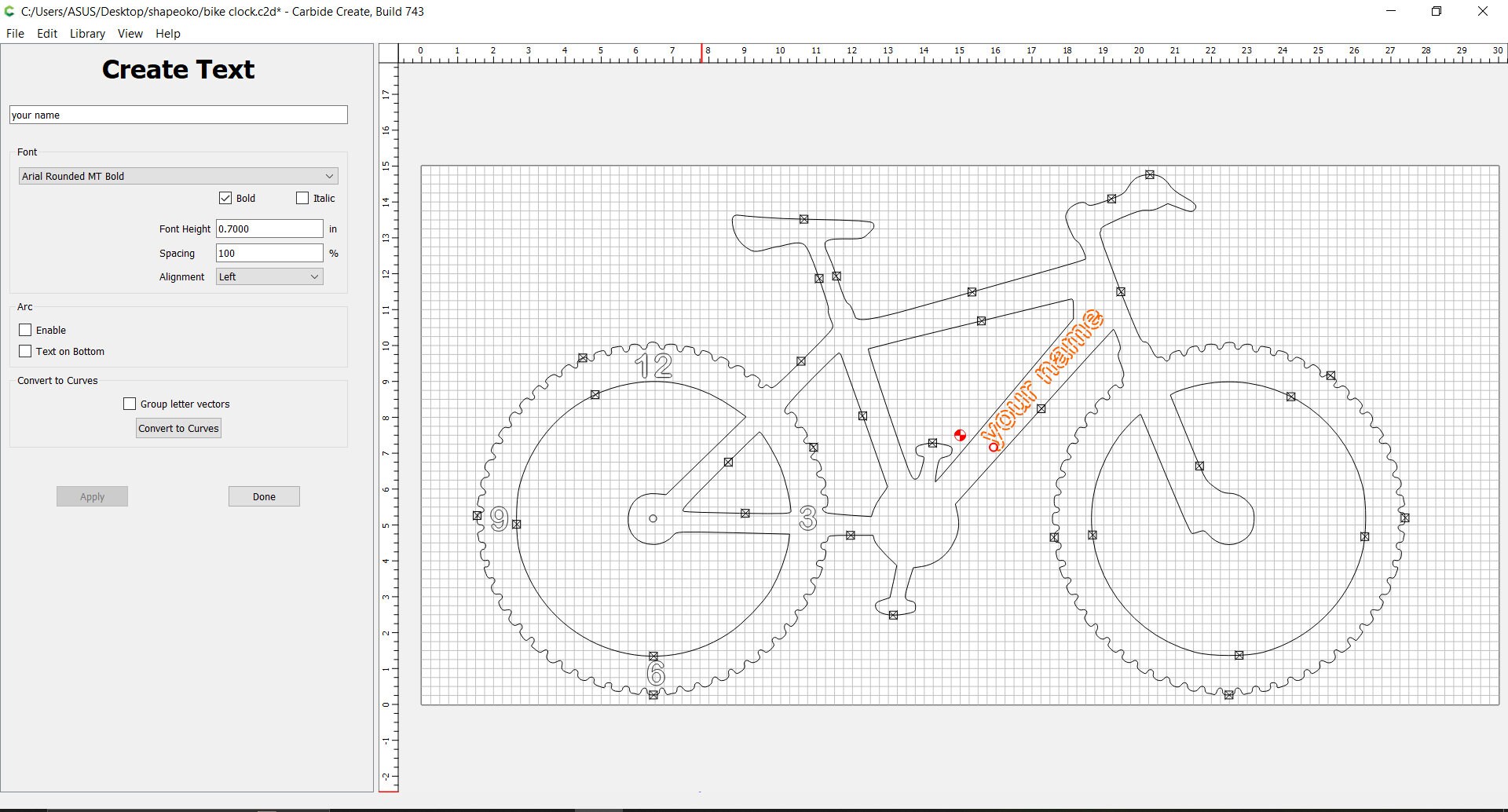 CNC Customizable Mountain Bike Clock Carbide Create C2D File - Etsy