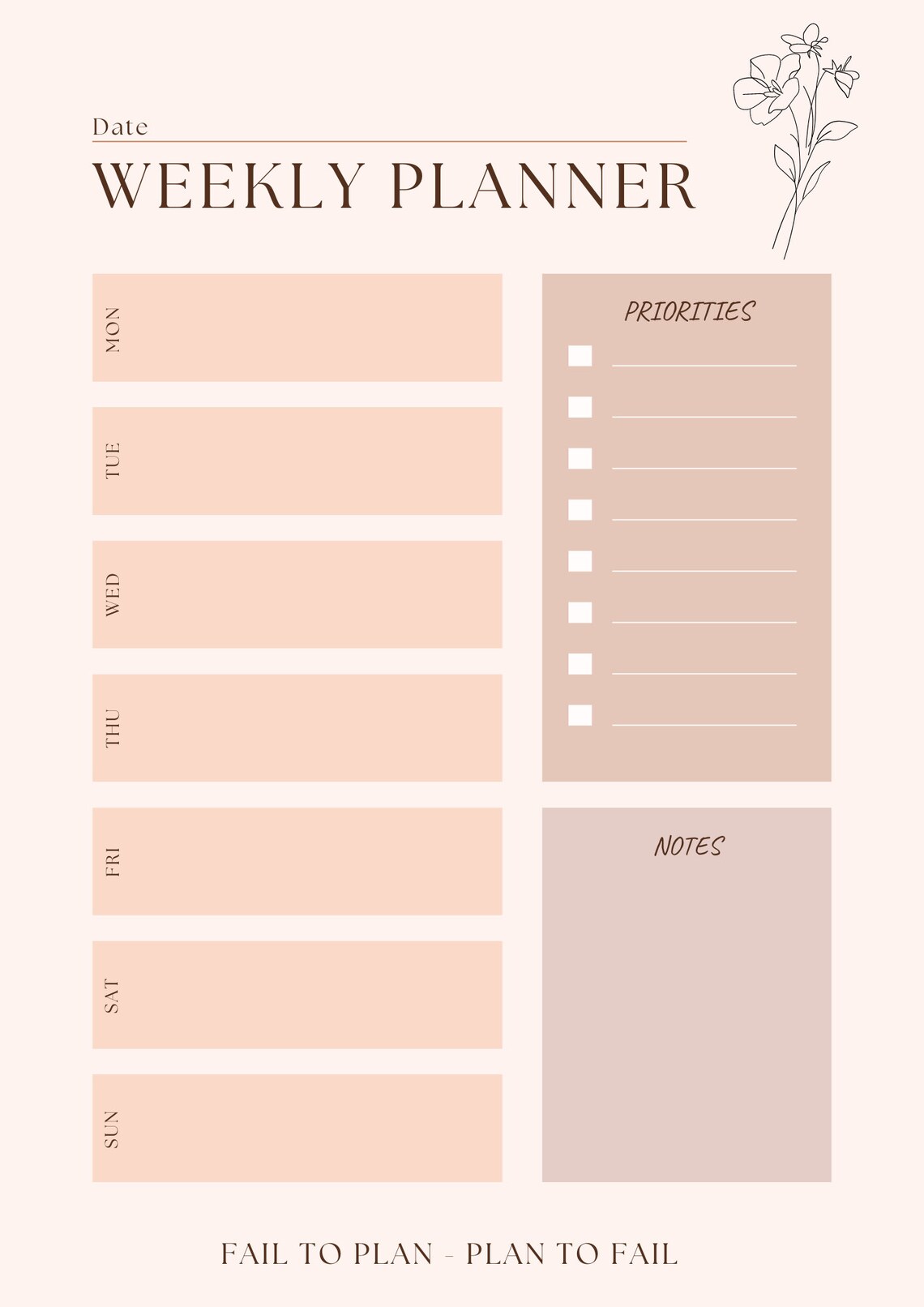 Digital Weekly Planner, Printable, Instant Download, Maximize ...
