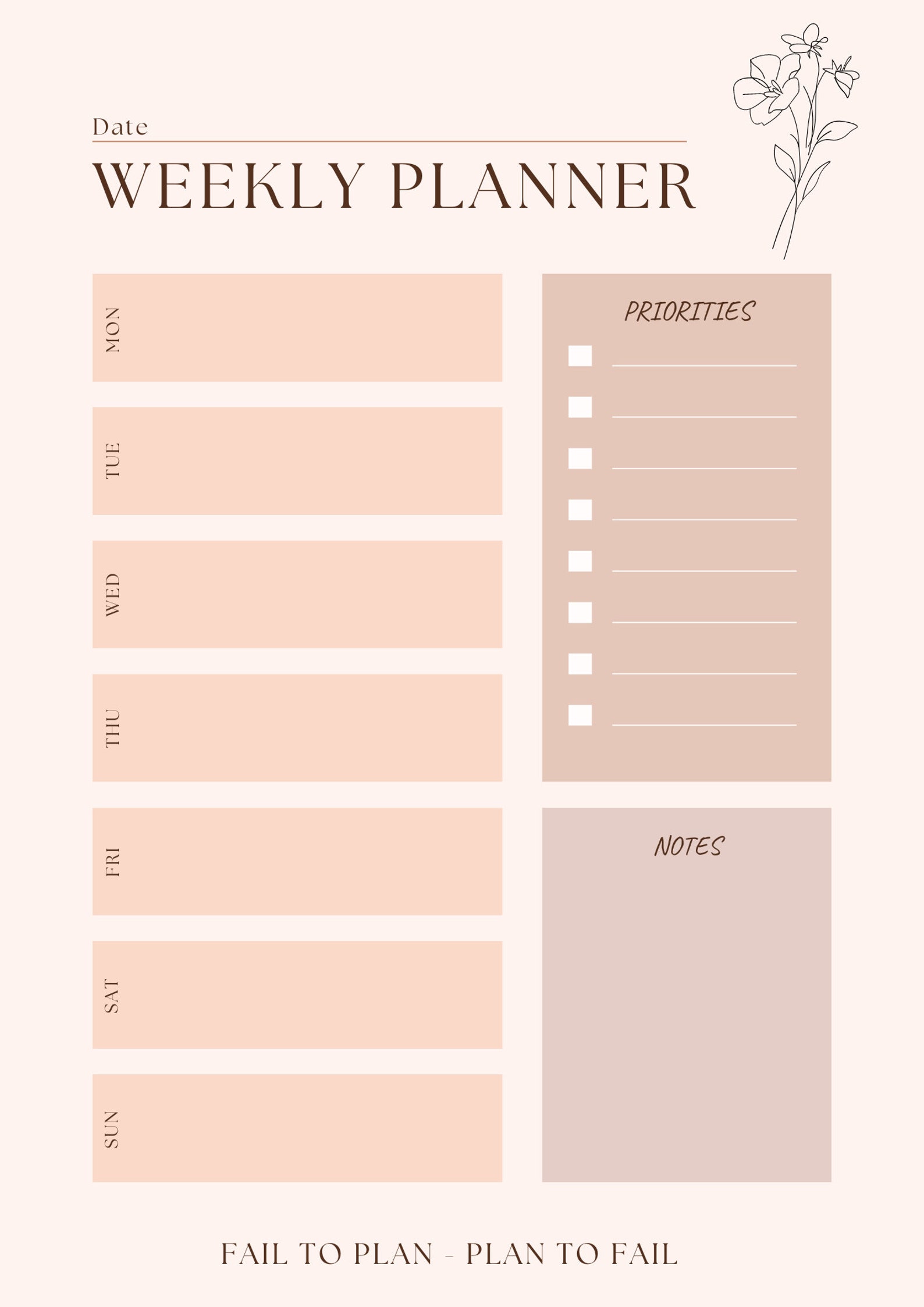 Digital Weekly Planner, Printable, Instant Download, Maximize ...