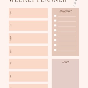 Digital Weekly Planner, Printable, Instant Download, Maximize ...