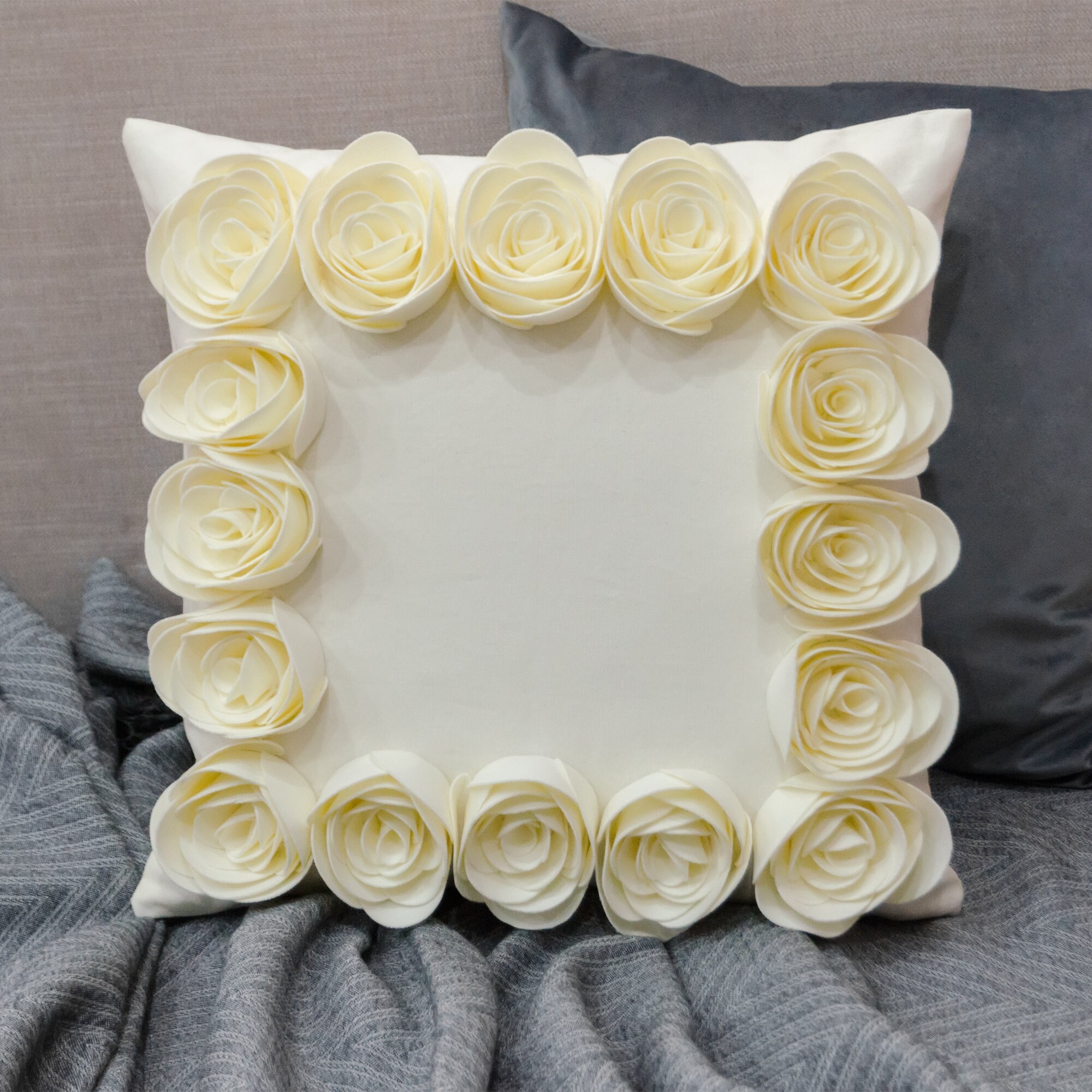 3D Rose Flower Throw Pillows Cover/decorative Accent Pillows - Etsy