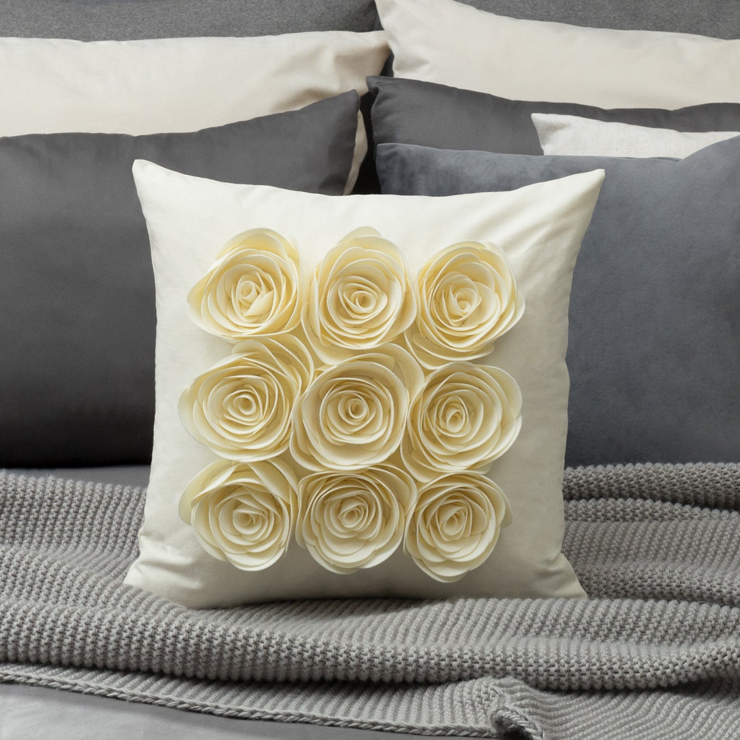 3D Rose Flower Throw Pillows Cover/decorative Accent Pillows for Couch ...