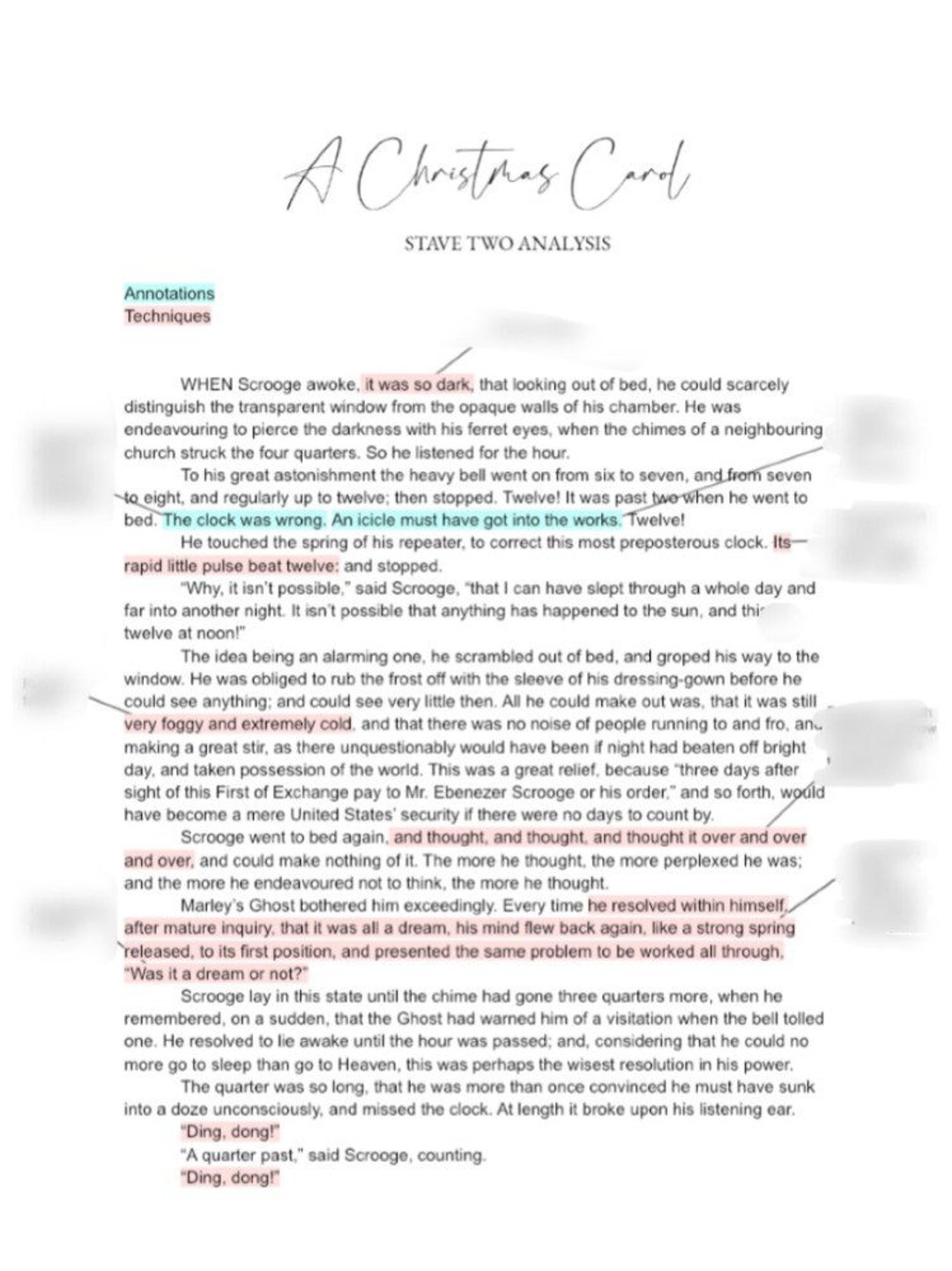 A Christmas Carol Stave 2 Analysis - Etsy