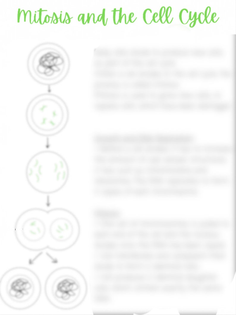 GCSE Biology Cell Structure Topic 1 AQA - Etsy UK