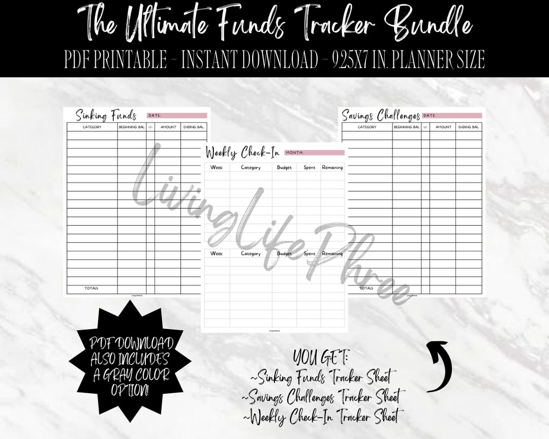 Ultimate Funds Tracker Bundle (PDF PRINTABLE): Weekly/bi Weekly Check ...