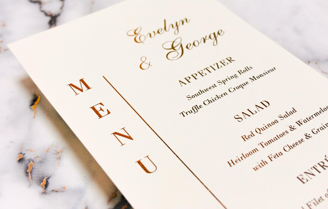 Wedding Menu Personalised - Menu Card, Table Decor, Custom Menu, Menu ...