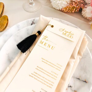 Wedding Menu With Placecards - Custom Wedding Menu, Personalised Gold ...