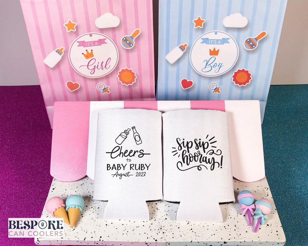 Sip Sip Hooray - Slim Can Cozy, Baby Shower Can Cooler, Skinny Can ...