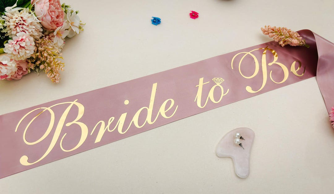 Mirror Gold Sash - Custom Sash for Bride, Team Bride, Satin Sash ...