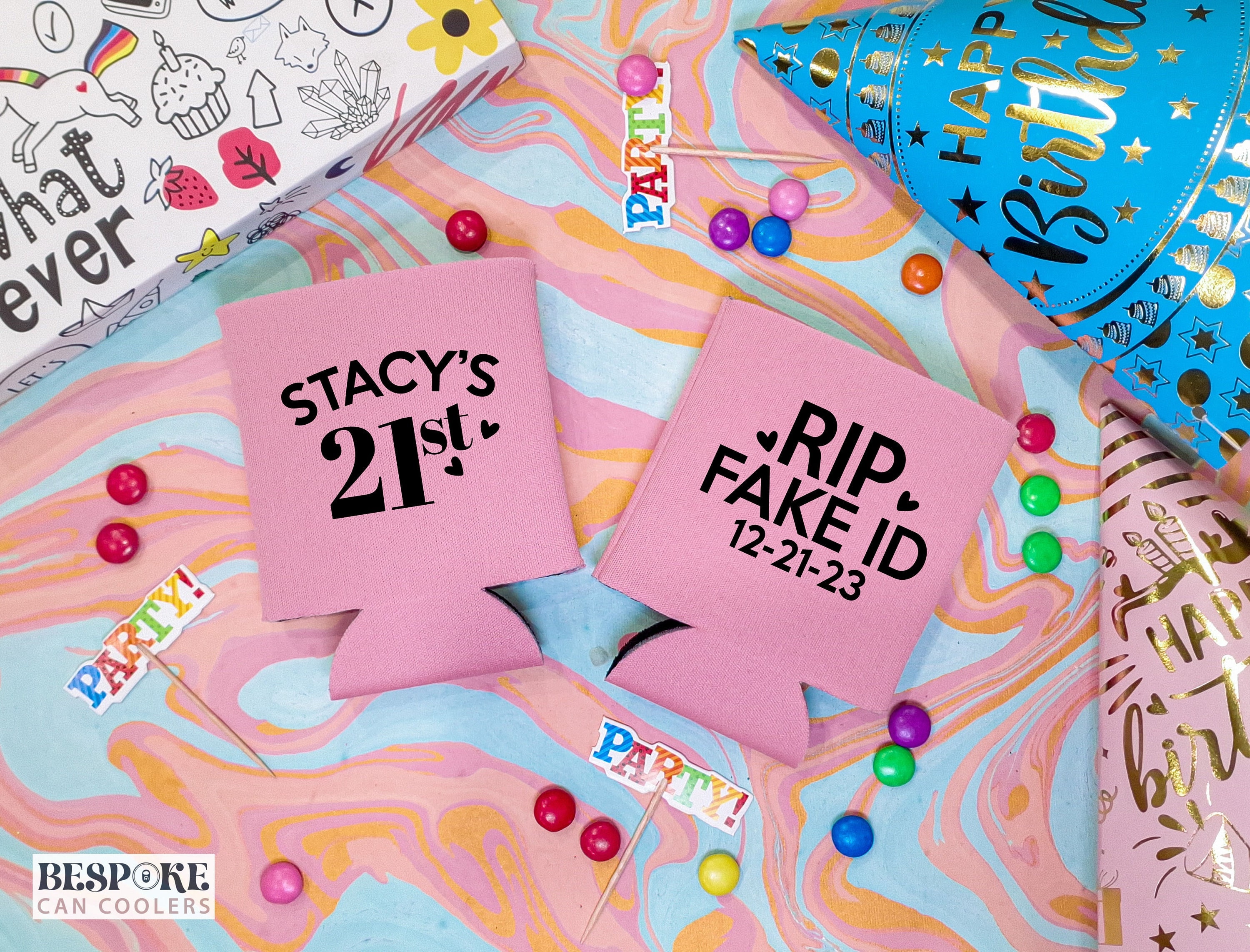 Rip Fake ID Birthday Can Coolers 21st Birthday 21st - Etsy
