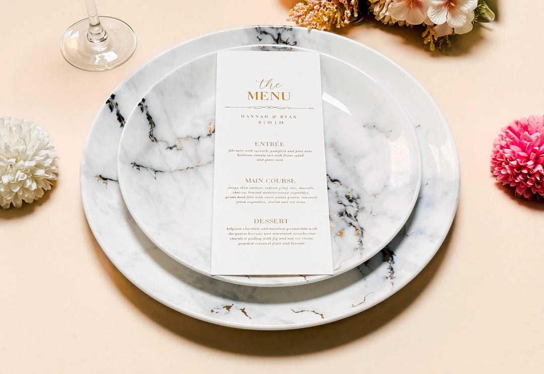 Custom Menu for Wedding - Paper Menu, Wedding Menu, Custom Wedding Menu ...