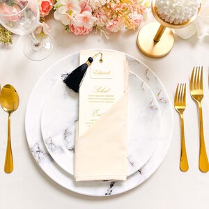 Menu With Namecard - Goil Foil Menu - Menu With Tassle, Customized ...