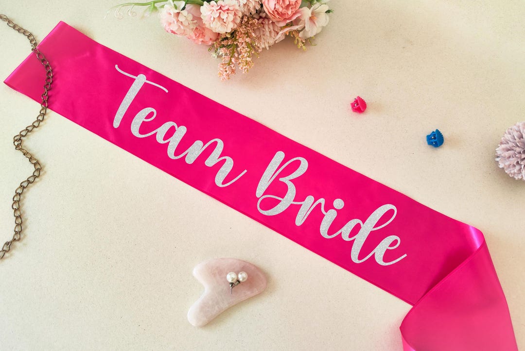 Team Bride - Silver Sash, Bachelorette Sash, Bride Squad Sash ...