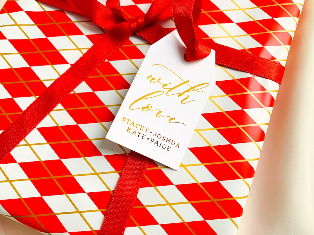 With Love Tags - Custom Paper Tags, Holiday Gift Tags, Personalized ...