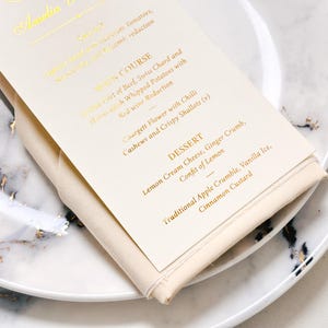 Personalized Wedding Menu With Name Card - Custom Wedding Menu, White ...