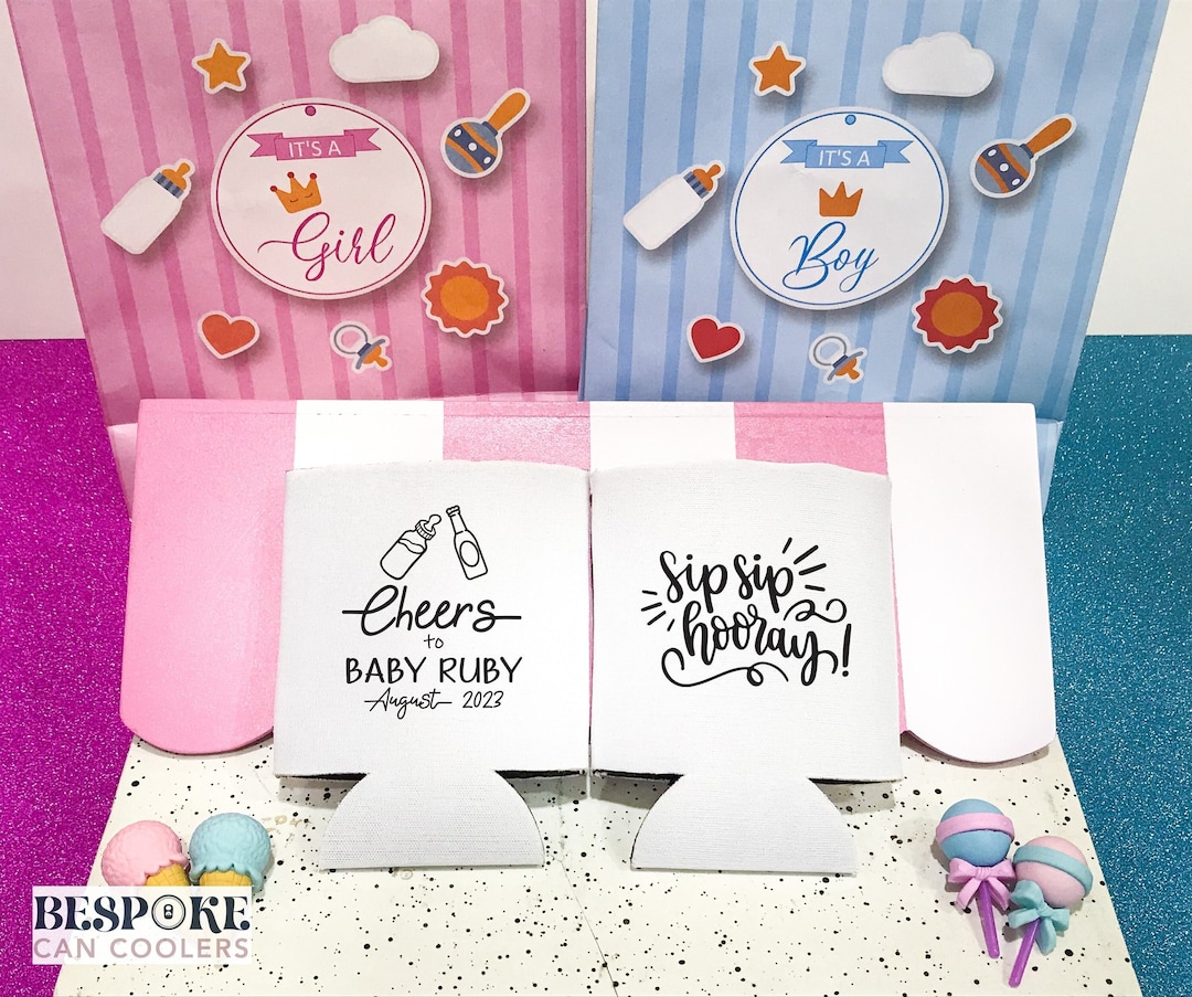 Cheers to the Baby - Baby Shower Can Coolers, Baby Shower Favor, Baby ...