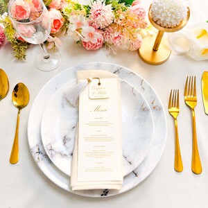 Menu With Name Card - Personalized Menu, Wedding Menu, Wedding Favor ...
