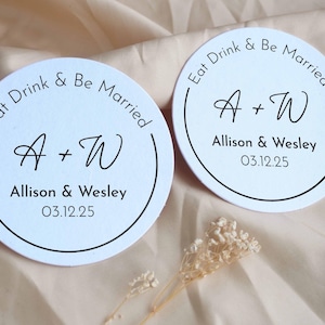 Personalized Wedding Coasters - Wedding Favor for Guests, Drink Toppers ...