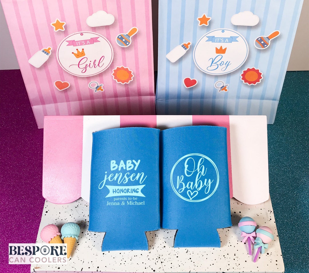 Baby Girl/baby Boy - Slim Can Cooler, Skinny Cozy, Baby Shower Can ...