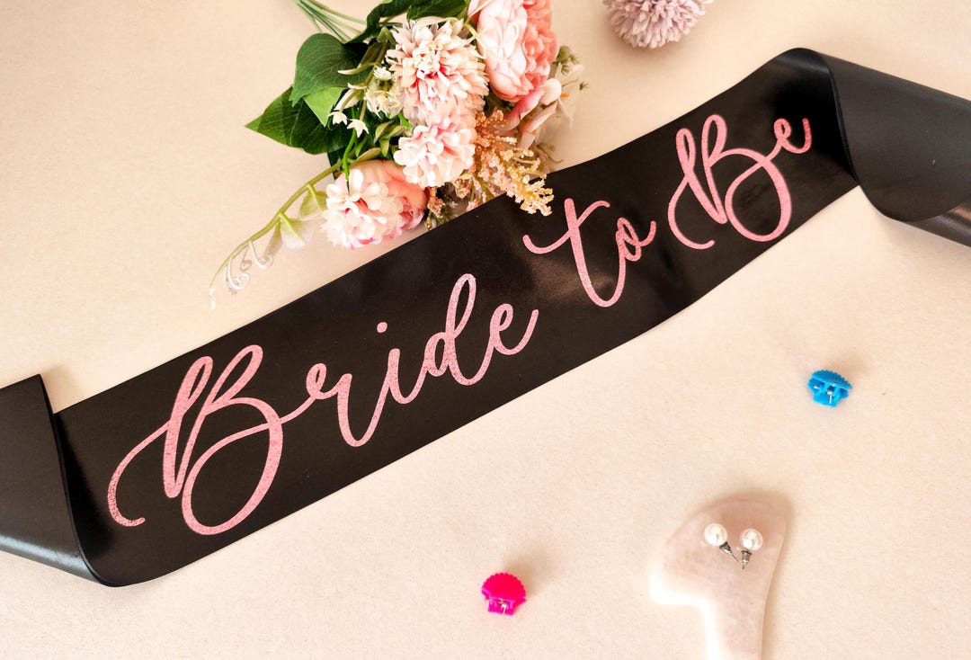 Rose Gold Glitter Sash - Satin Sash, Bachelorette Sash, Gift for Bride ...