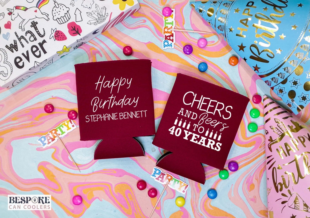 Cheers and Beers - 40th Birthday Coolers, 40th Birthday Favor ...
