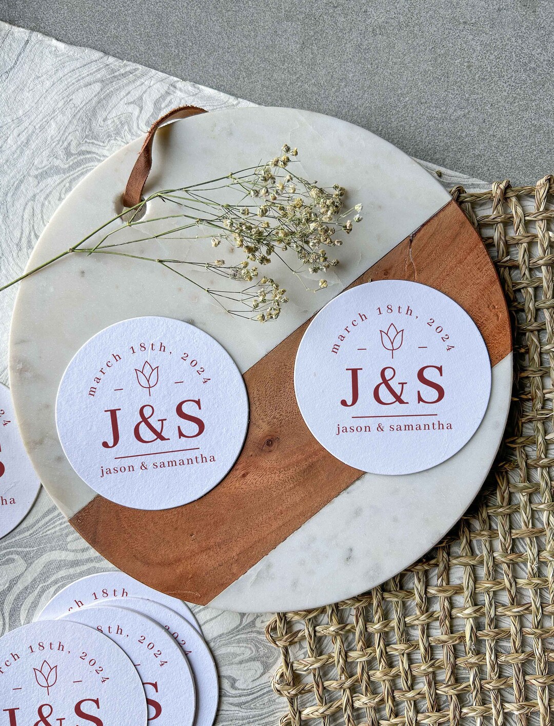 Coasters for Wedding Personalized Table Topper, Wedding Favor, Drink ...