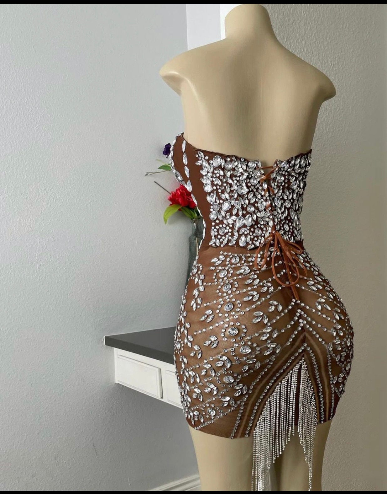 Luxury Rhinestone Dress/elegant Silver Dress/birthday Dress/crystal ...