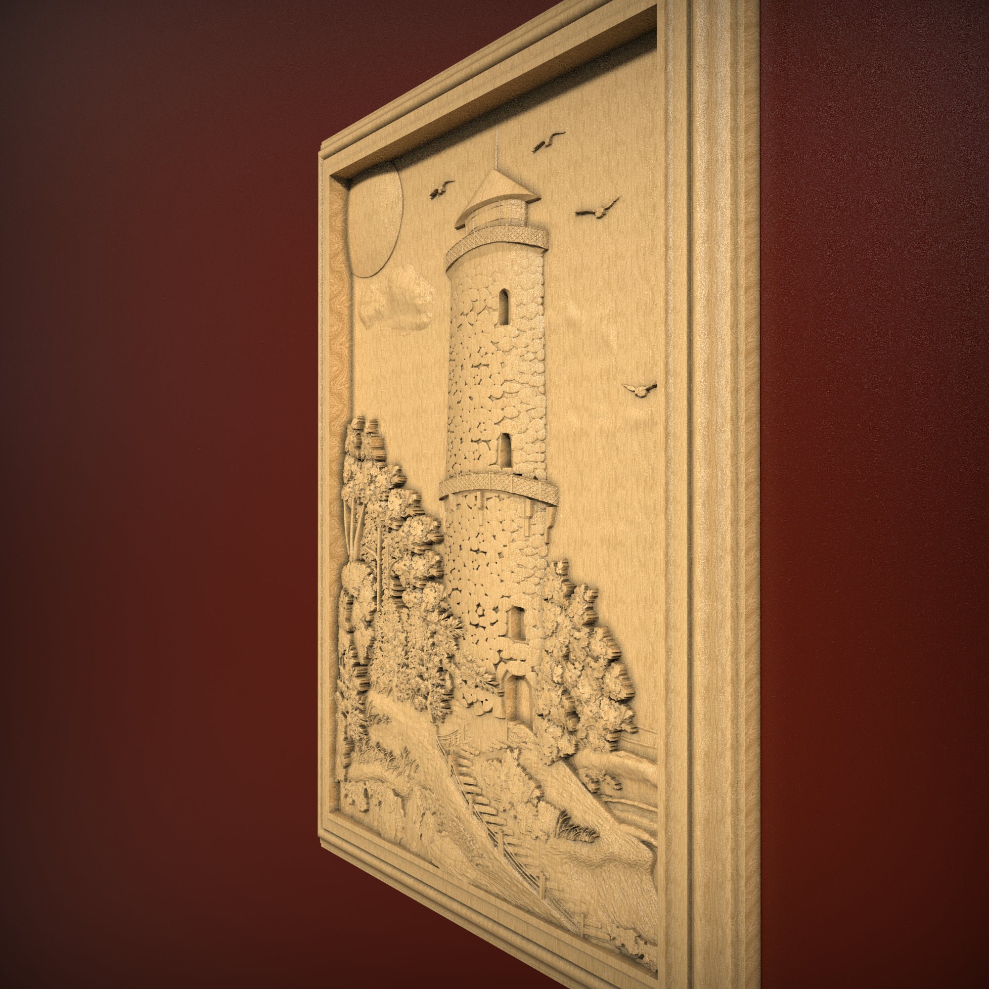 Lighthouse, STL Relief File for CNC Router Carving, Engraving - Etsy