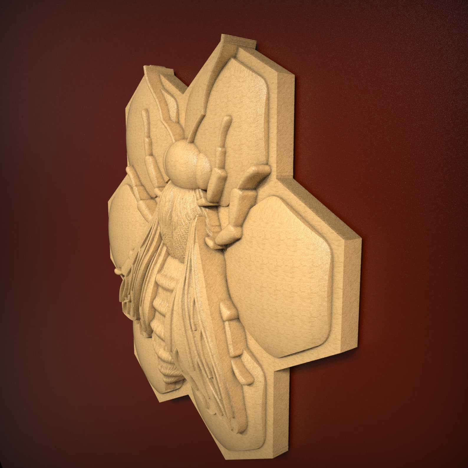 Honey Bee Wall Art, STL Relief File for CNC Router Carving, Engraving ...