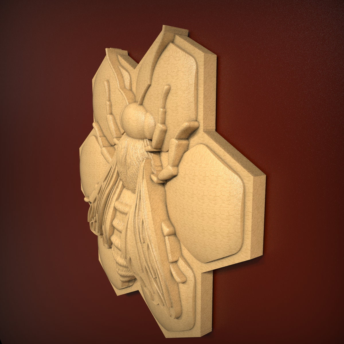 Honey Bee Wall Art, STL Relief File for CNC Router Carving, Engraving ...