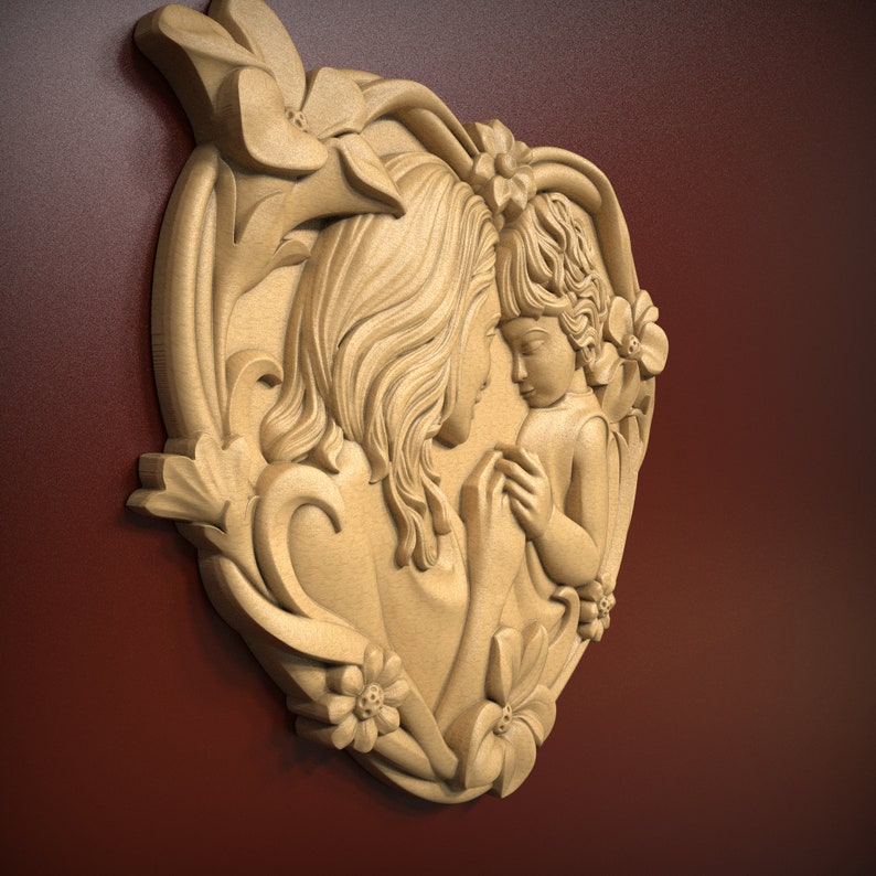 Mother and Daughter, STL Relief File for CNC Router Carving, Engraving - Etsy