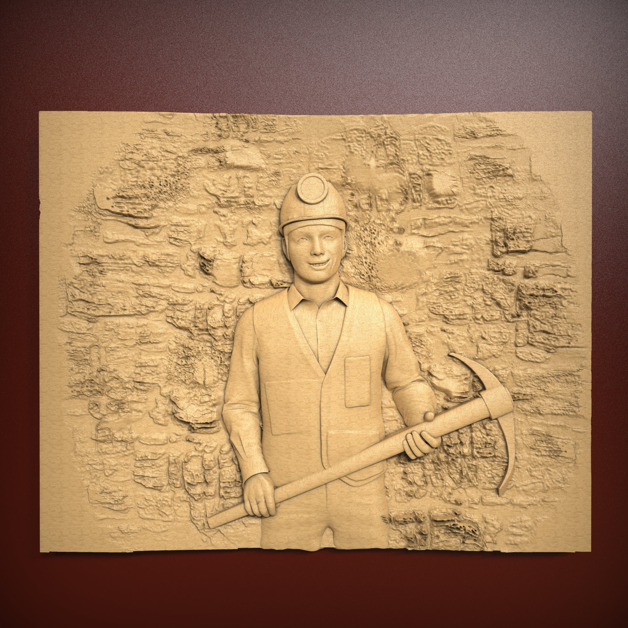 Miner, 3D STL Relief File for CNC Router Carving, Engraving - Etsy