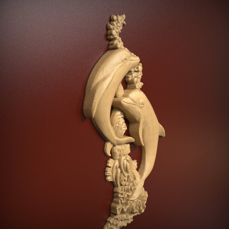 Playful Dolphins, 3D STL Relief File for CNC Router Carving, Engraving ...