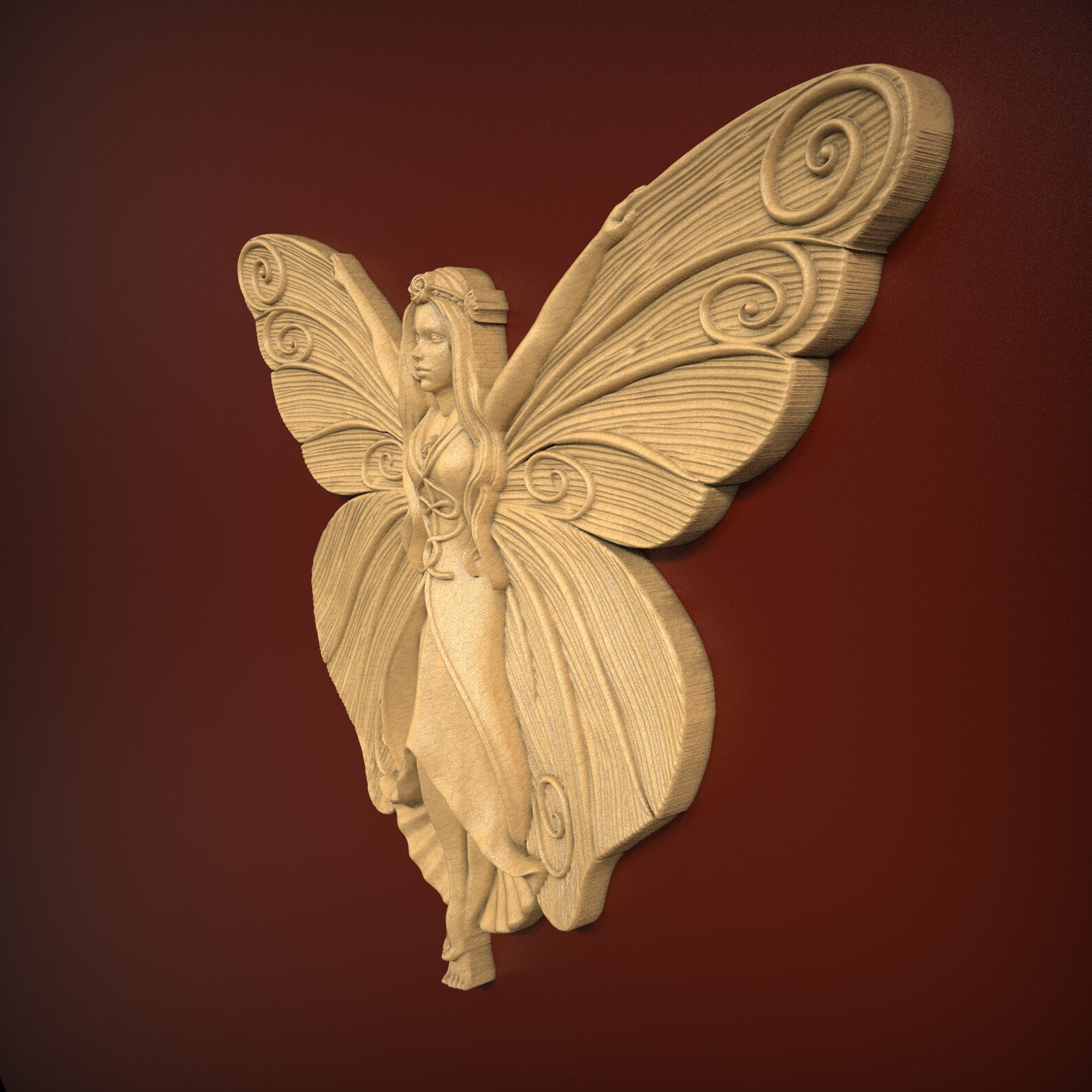 Fairy Wall Art, 3D STL Relief File for CNC Router Carving, Engraving - Etsy