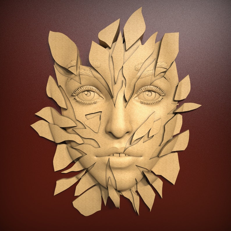 Shattered Face STL Relief File for CNC Router Carving - Etsy