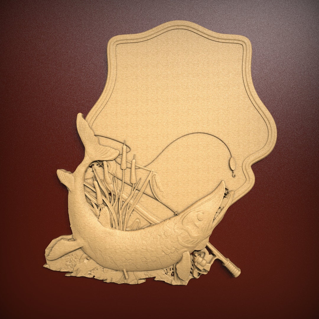 Fishing Frame, STL Relief File for CNC Router Carving, Engraving - Etsy