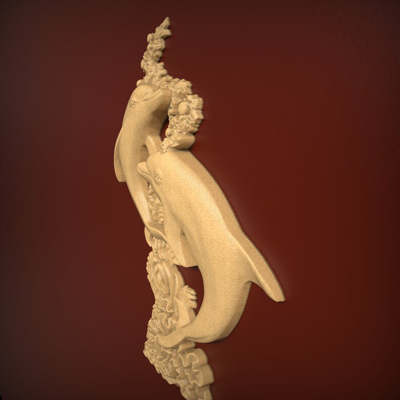 Playful Dolphins, 3D STL Relief File for CNC Router Carving, Engraving ...