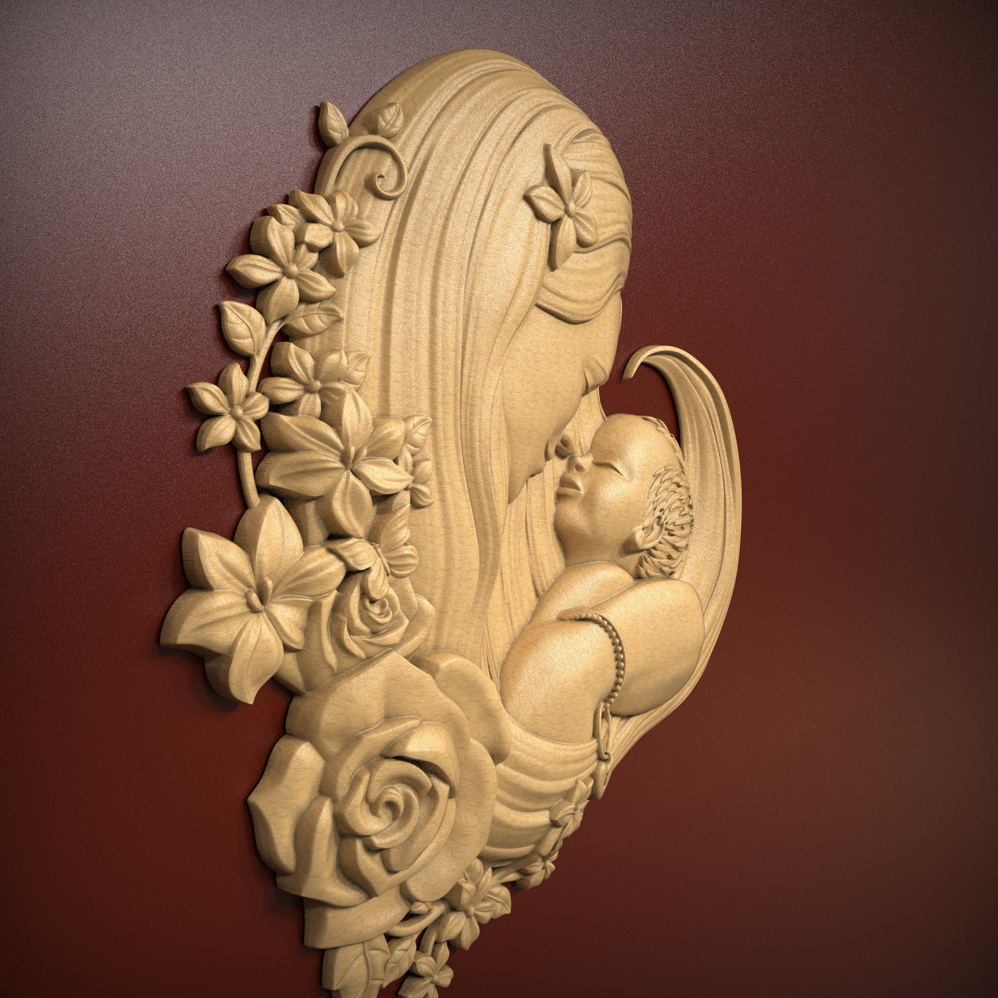 Mother and Child, STL Relief File for CNC Router Carving, Engraving - Etsy