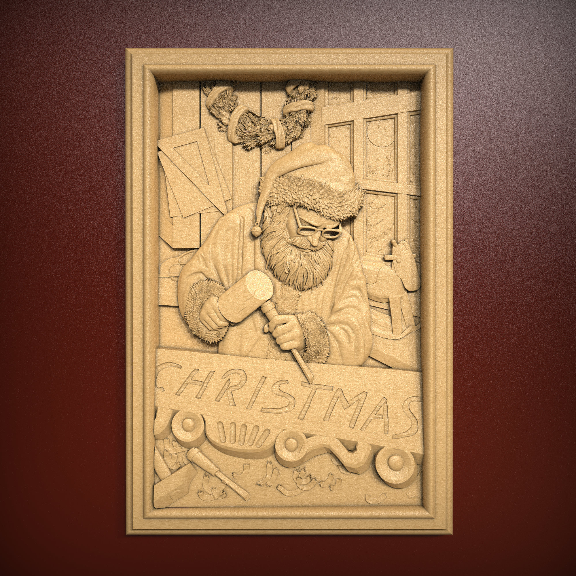 Santa Workshop, STL Relief File for CNC Router Carving, Engraving - Etsy