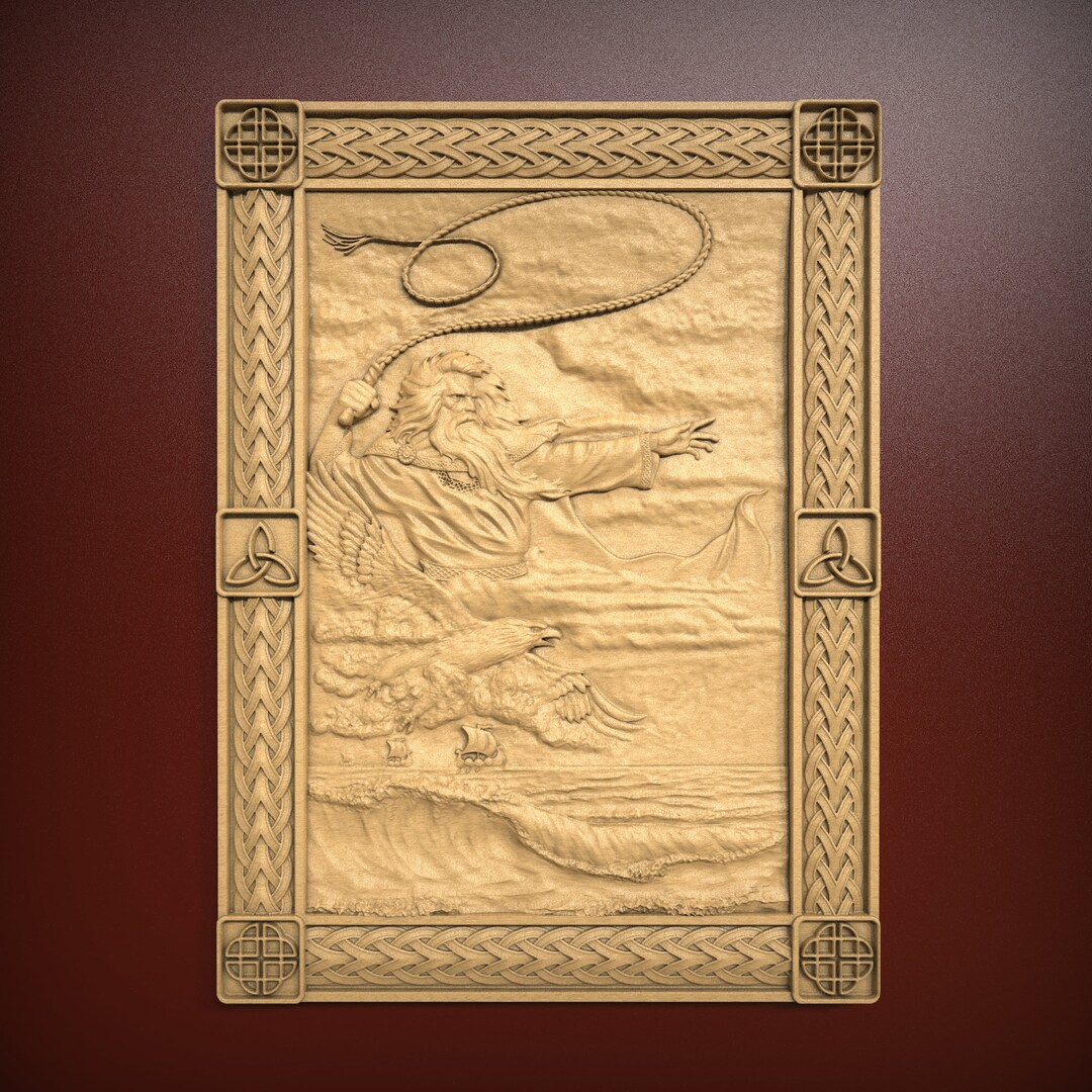 Viking God of Wind, STL Relief File for CNC Router Carving, Engraving ...
