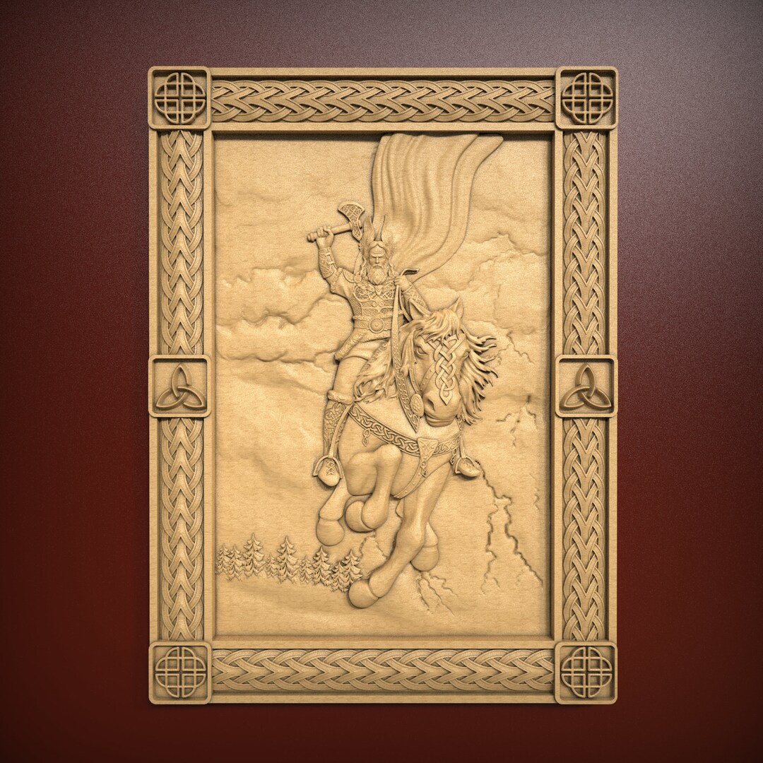 God of Thunder on Horse, STL Relief File for CNC Router Carving ...