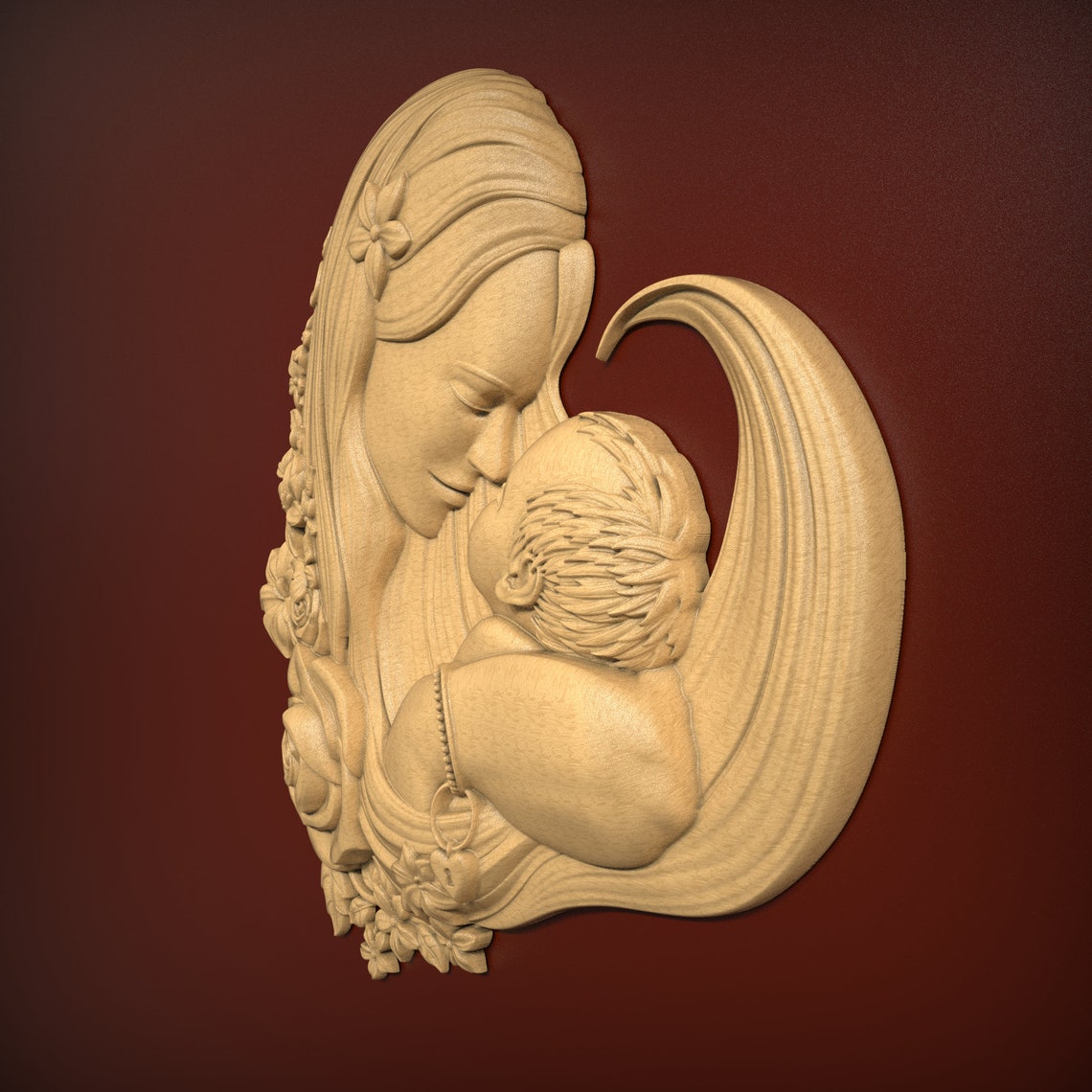 Mother and Child, STL Relief File for CNC Router Carving, Engraving - Etsy