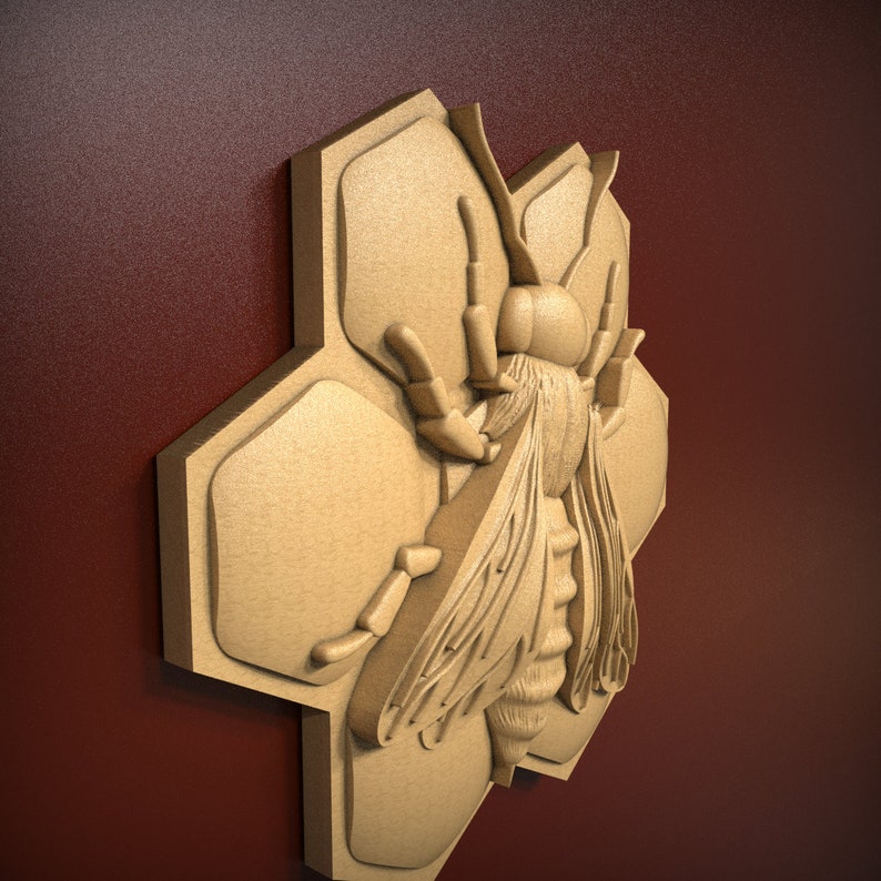 Honey Bee Wall Art, STL Relief File for CNC Router Carving, Engraving ...