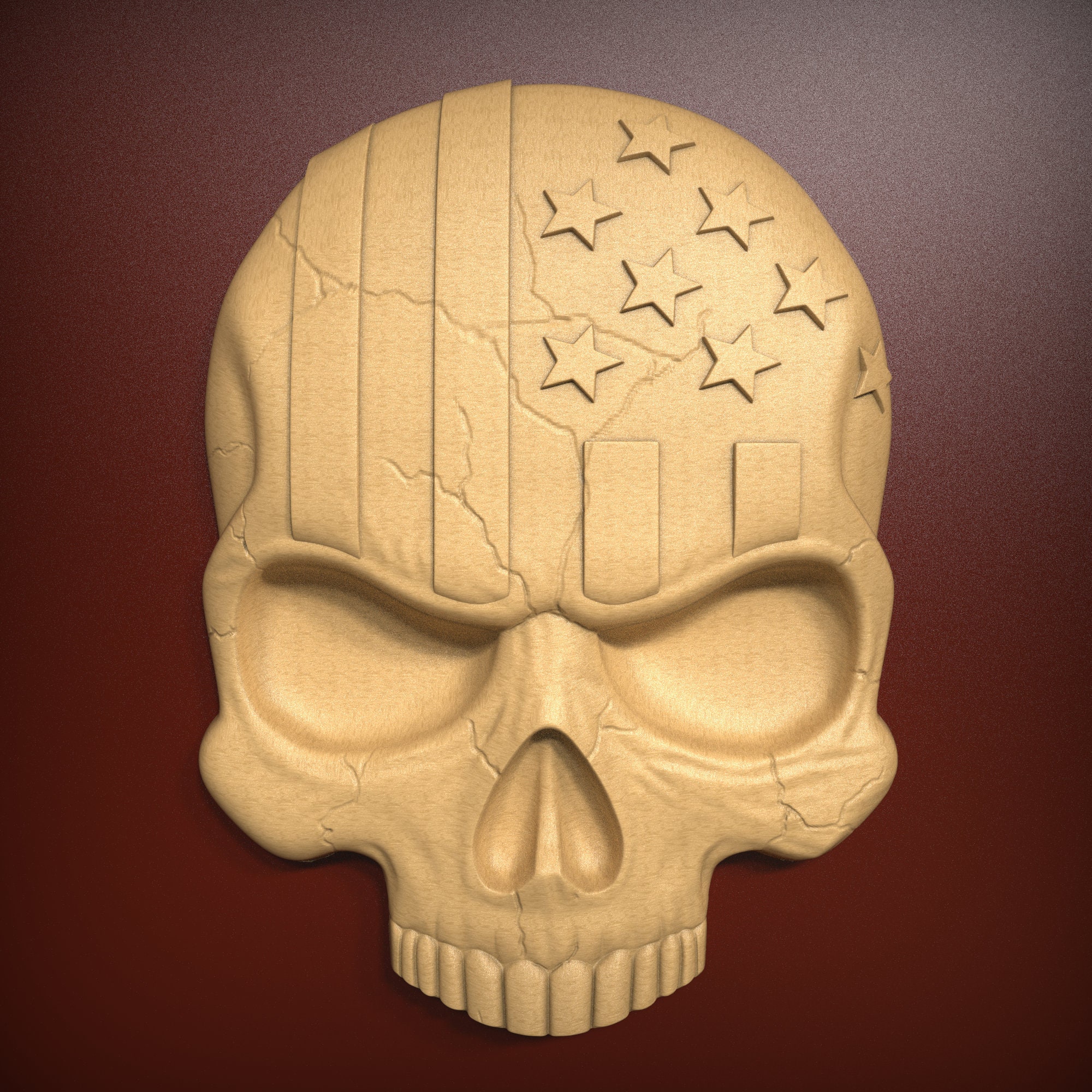 Patriotic Skull, STL Relief File for CNC Router Carving, Engraving - Etsy