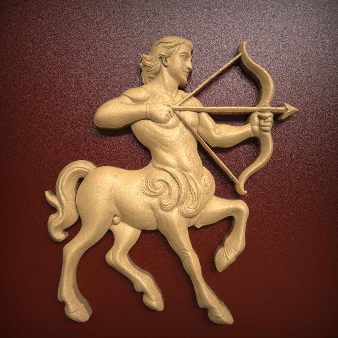 Detailed Mythological Centaur Archer Sagittarius Zodiac Wall Art 3D ...